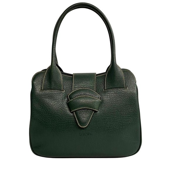 Loewe | Bags | Loewe Barcelona Logo Engraved Leather Genuine Handbag ...